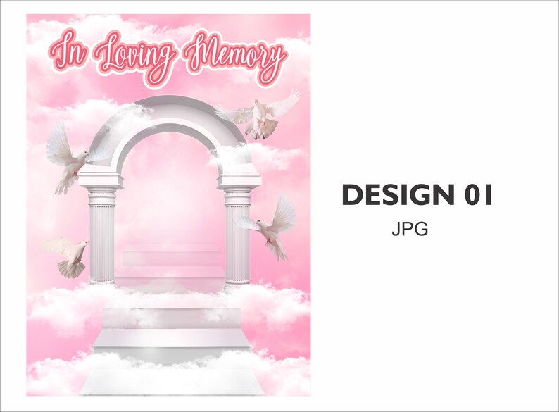 Pink in Loving Memory PNG Rest in Peace Memorial Background - Etsy