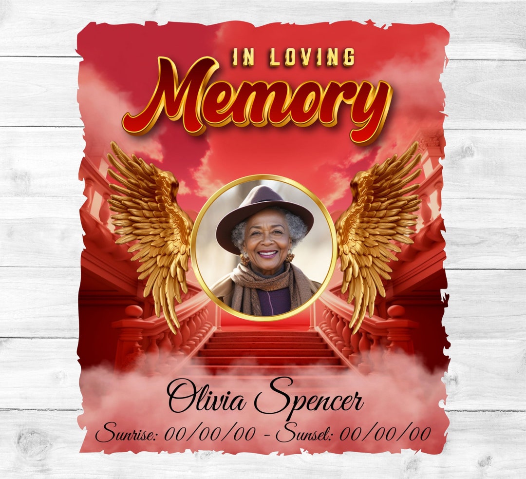 Red Memorial Png, in Loving Memory, Memorial Design Photo Template ...