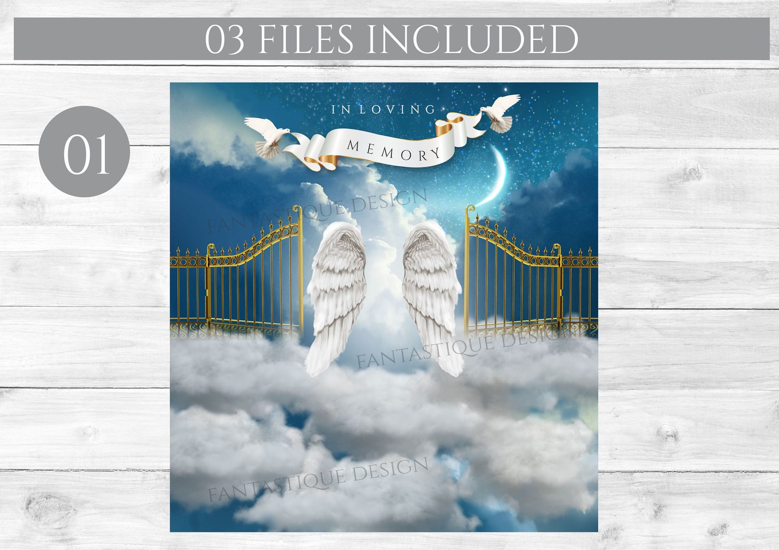Blue in Loving Memory PNG, Heavens Gold Gate Background, Memorial ...