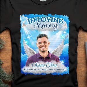 In Loving Memory PNG, Blue Memorial EDITABLE Template Stairs to Heaven ...