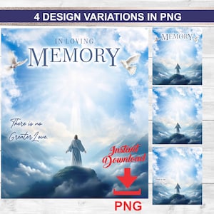 Memorial EDITABLE and PNG Download, Jesus in Heaven Background ...