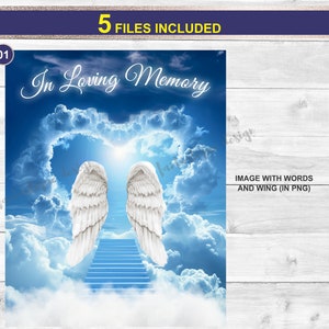 In Loving Memory PNG Memorial Background EDITABLE, Heart in Heaven ...