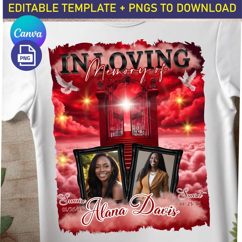 Red and Gold Memorial Frame - Etsy