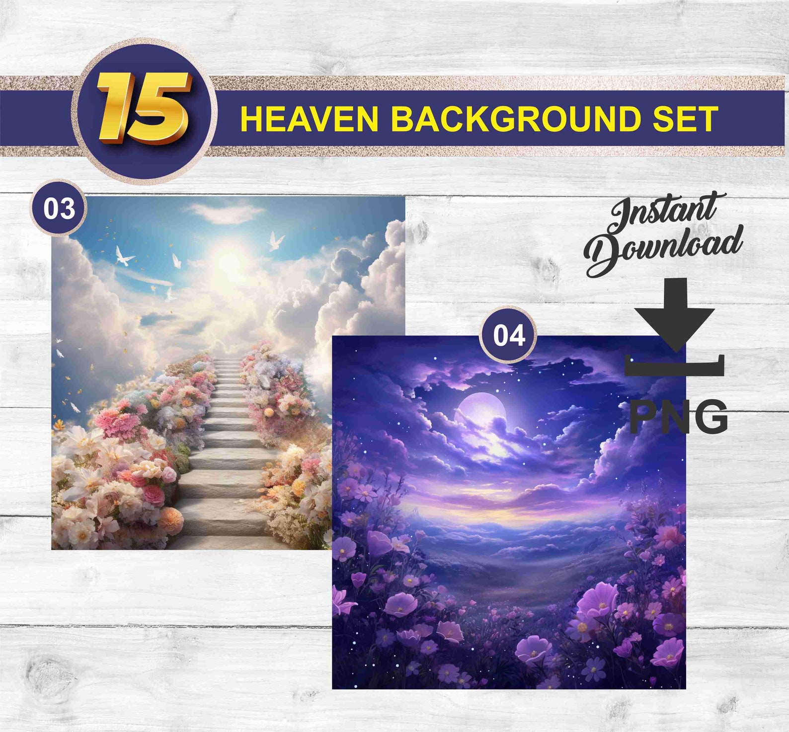Heaven Background PNG Bundle, Blue Purple Pink Sunset Memorial in ...