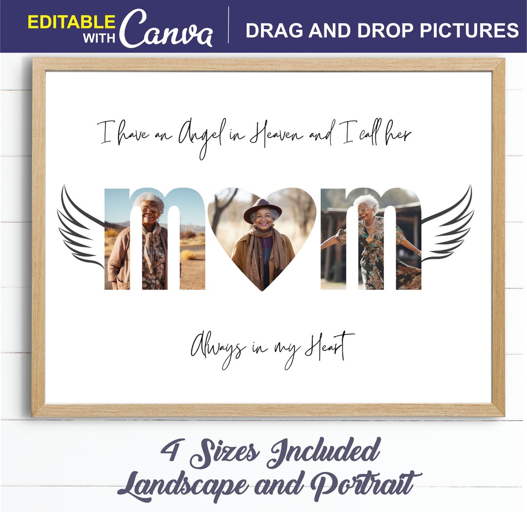 In Loving Memory Photo Frame, Memorial PNG Mom in Heaven Picture ...