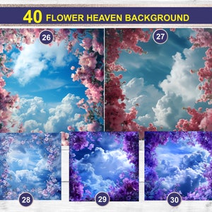 Heaven Background PNG Bundle, Flower Memorial Set of 40, Big Files ...