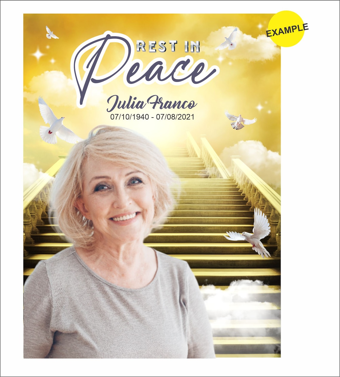 Gold in Loving Memory Background PNG Stairs to Heaven 03 - Etsy