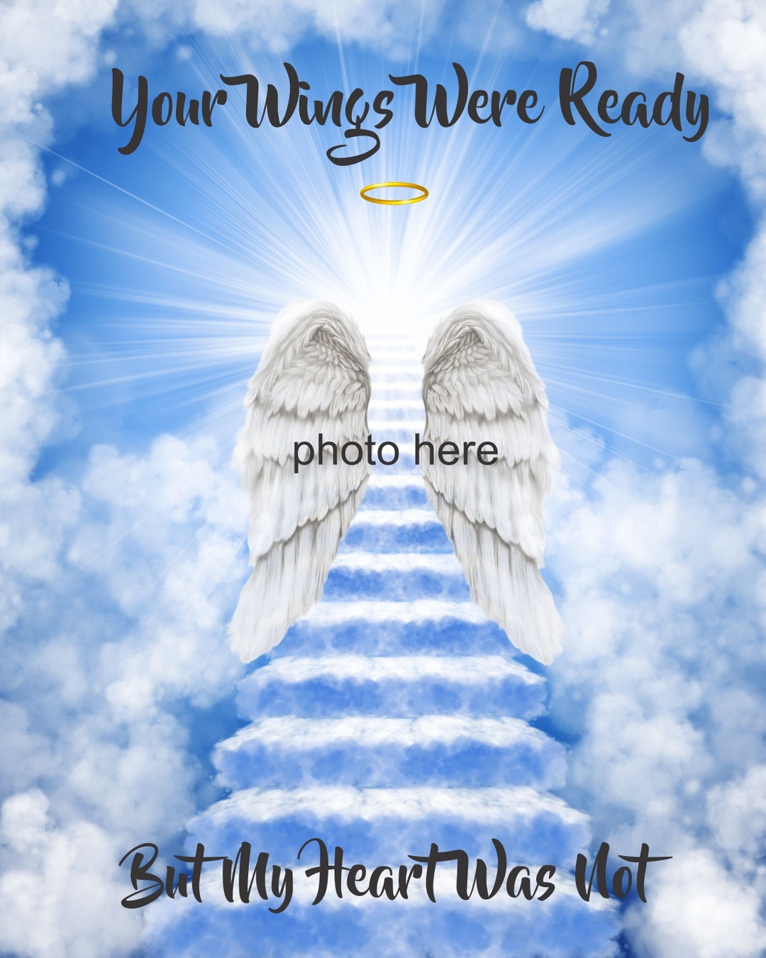 Memorial Background PNG Your Wings Were Ready but My Heart - Etsy UK