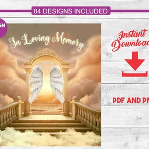 In Loving Memory PNG, Sunset Memorial Background, Golden Gate Heaven ...