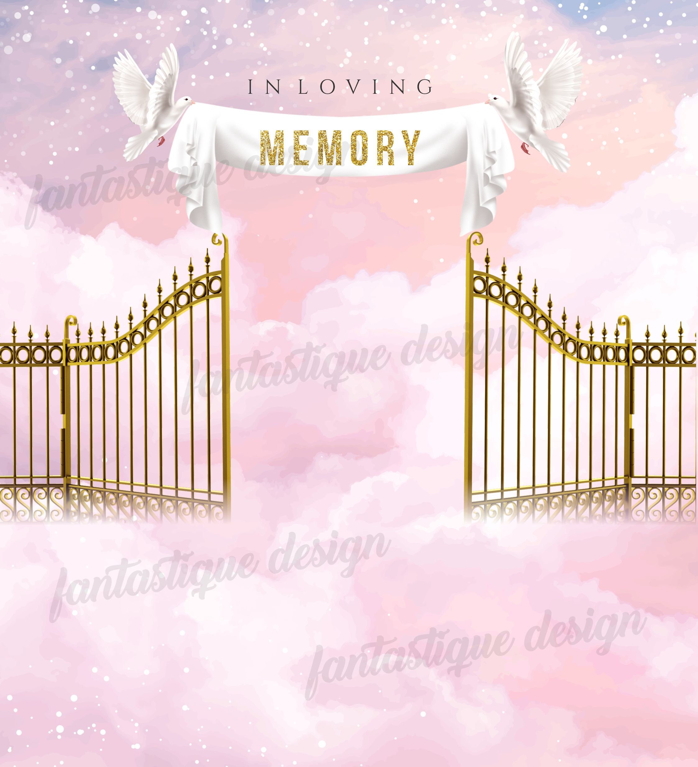 Pink in Loving Memory Background Gold Heavens Gate PNG Rest - Etsy UK