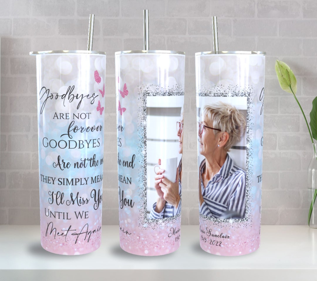Memorial Tumbler Wrap, Pink Glitter Memorial Sublimation Tumbler ...