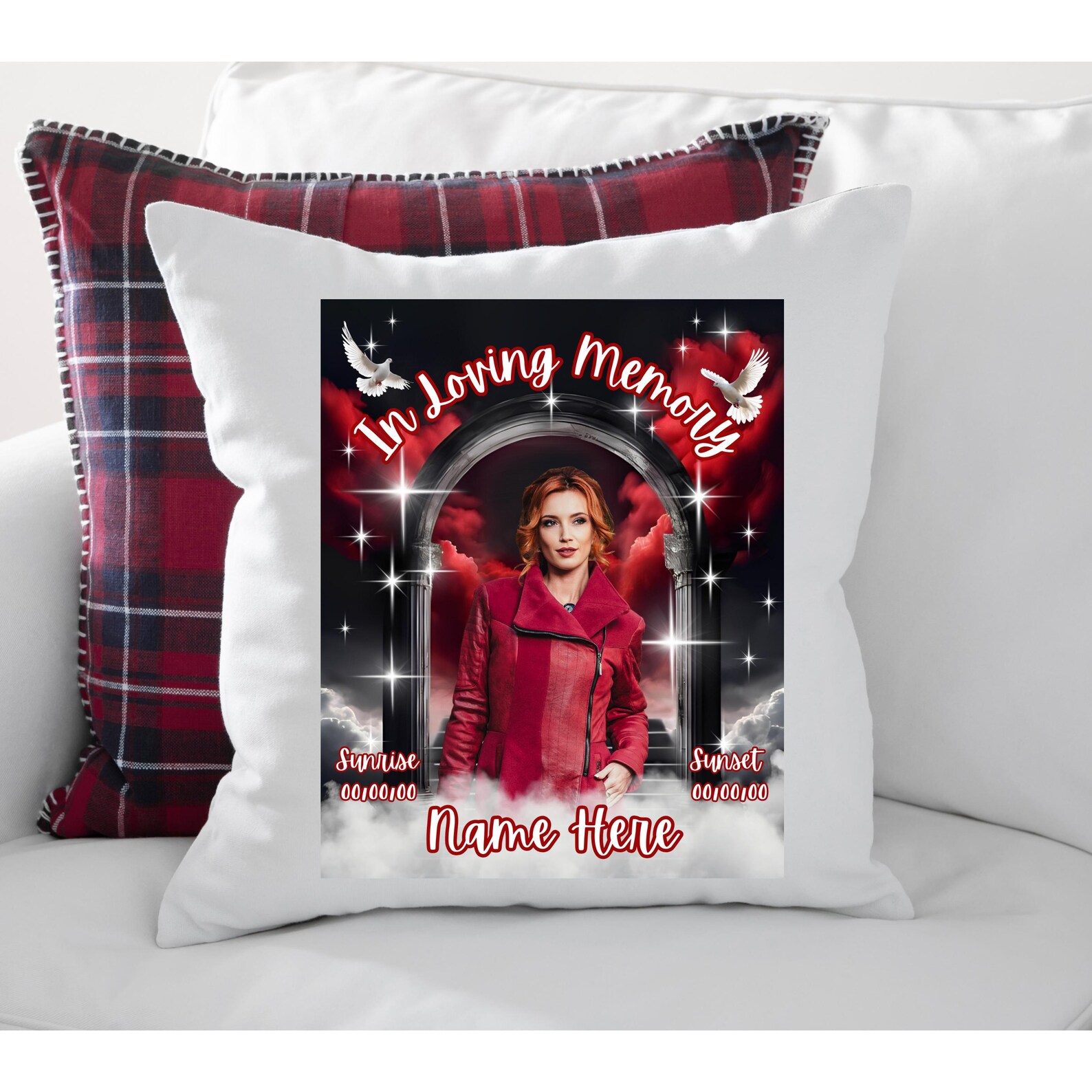 In Loving Memory PNG, Red and Black Memorial EDITABLE Canva Template ...