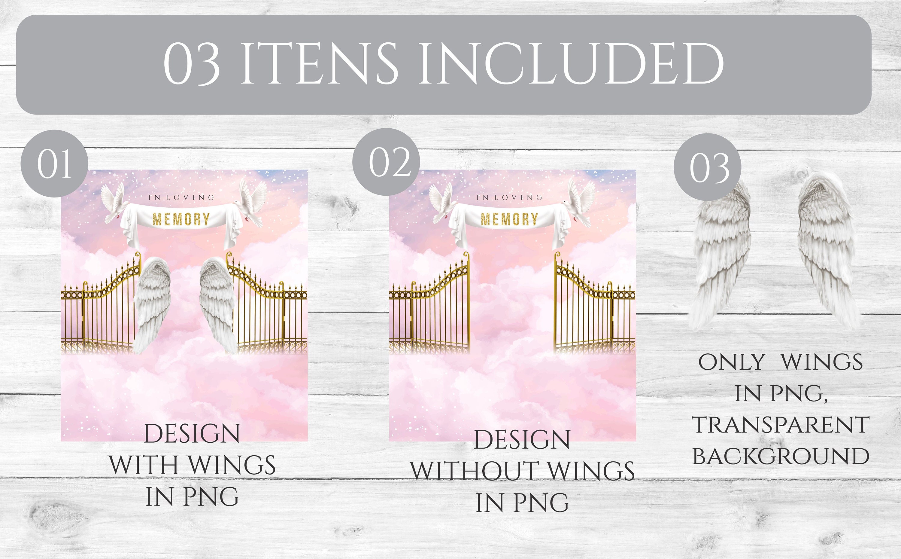 Pink in Loving Memory Background Gold Heavens Gate PNG Rest - Etsy UK