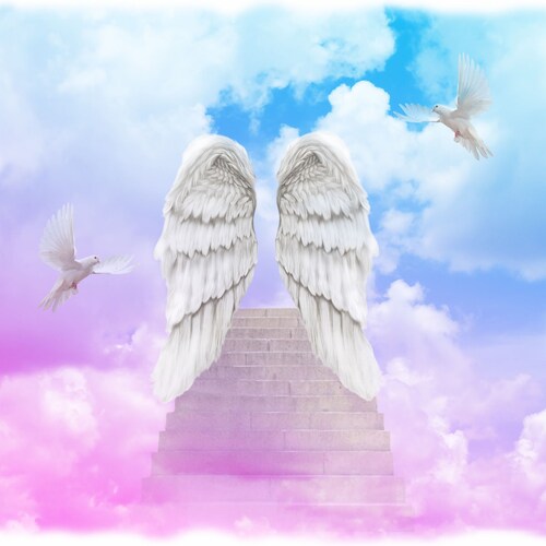 Memorial Background PNG Angel Wings PNG Purple RIP - Etsy UK