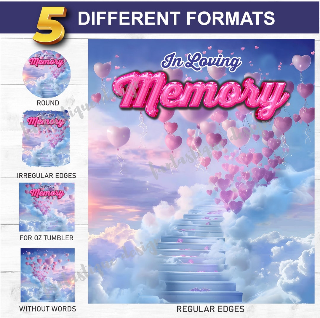 In Loving Memory PNG, Blue and Pink Memorial Heaven Design, Shirt ...