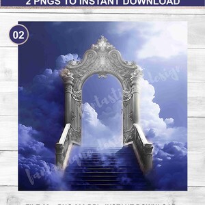 In liebevoller Erinnerung PNG, Silbernes Gedenkdesign, Blaue Treppe zum ...