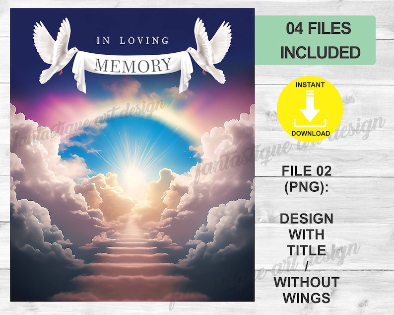 In Loving Memory PNG Stairs to Heaven Memorial Background - Etsy UK