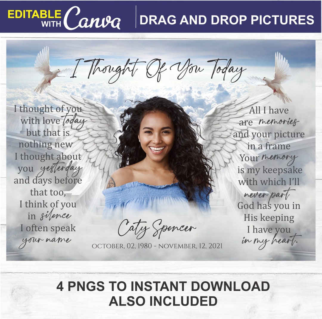 Memorial Poem PNG, EDITABLE Add Pictures, Names, in Loving Memory PNG ...