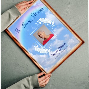 In Loving Memory Background - Rainbow in Heaven - Memorial Frame ...