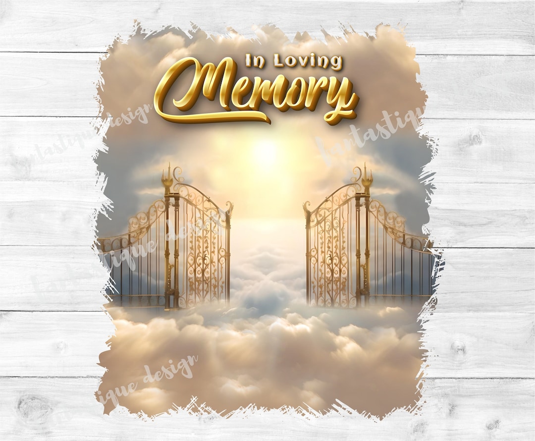 Golden Memorial PNG, in Loving Memory, Golden Gates Background, Funeral ...