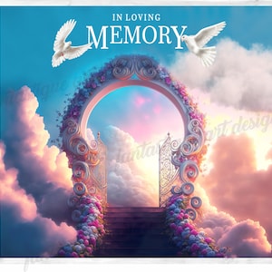 In Loving Memory PNG, Flowers and Pink Heavens Funeral Template, Rest ...