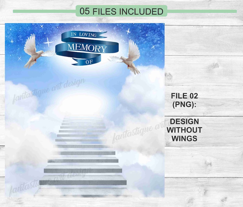 Blue Sky in Loving Memory PNG Memorial Background Template - Etsy