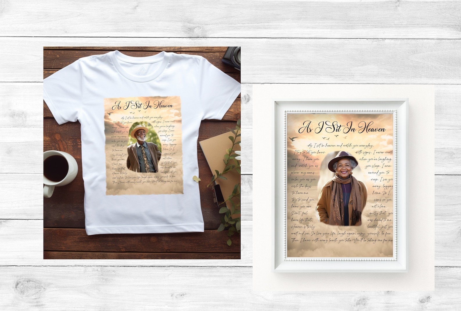 Memorial Poem PNG, in Loving Memory Photo Template, Vintage, as I Sit ...