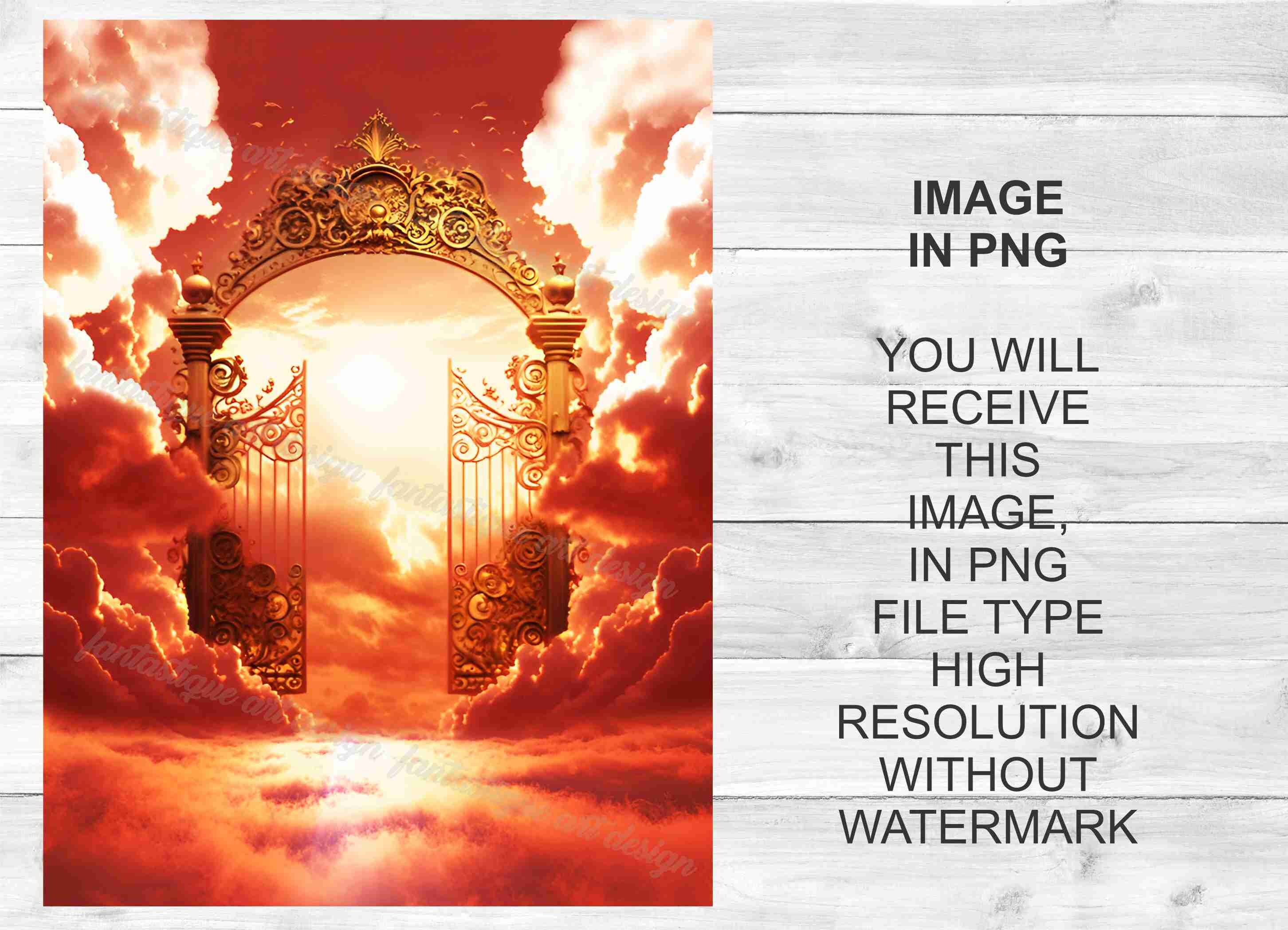 RED HEAVEN, in Loving Memory PNG, Gold Gate, Sunset Memorial Background ...