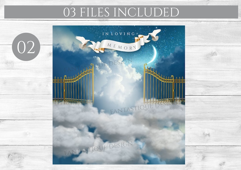 Blue in Loving Memory PNG, Heavens Gold Gate Background, Memorial ...