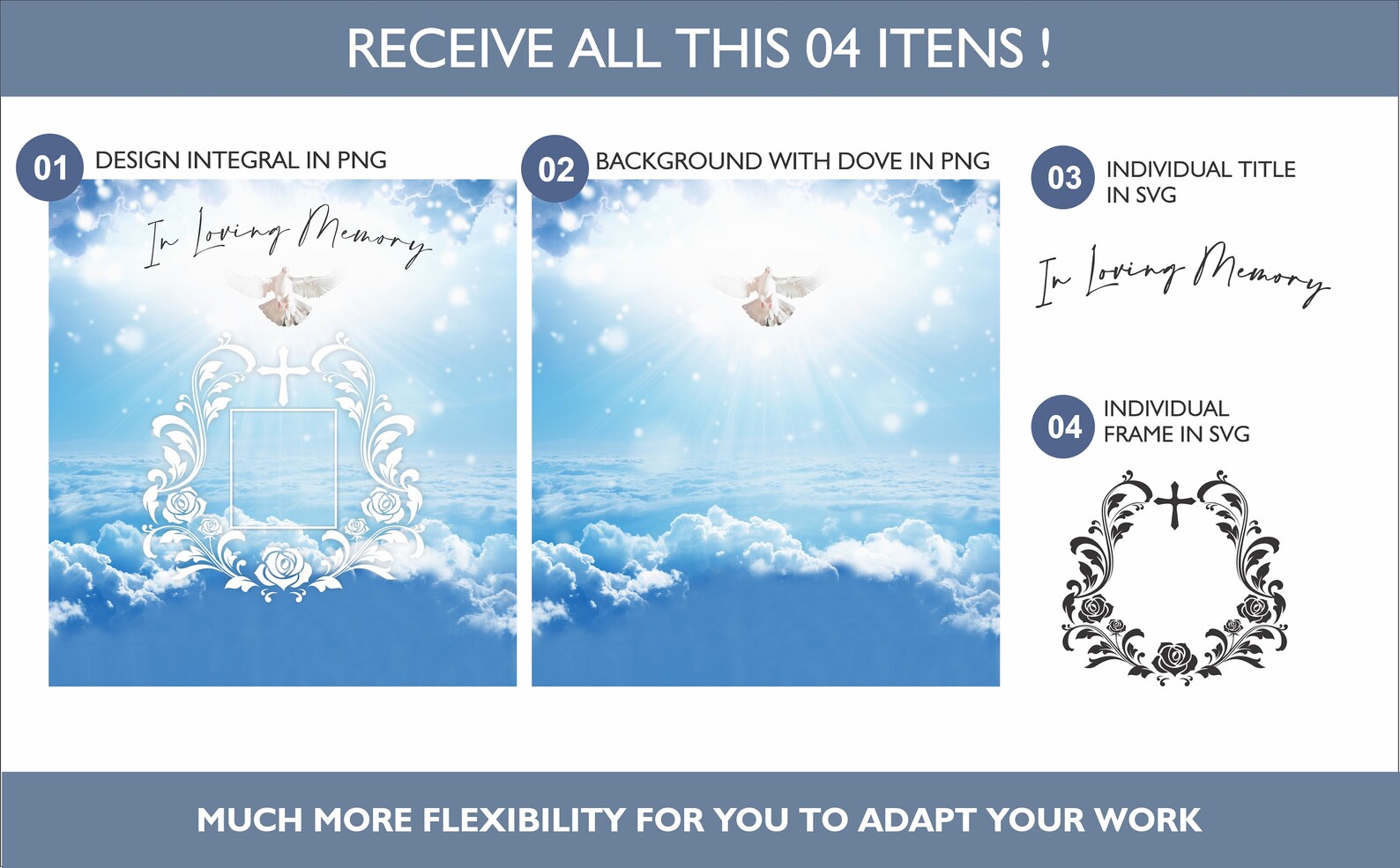 Blue in Loving Memory Background PNG Memorial Template - Etsy