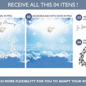 Blue in Loving Memory Background PNG, Memorial Template, Cloudy Heaven ...