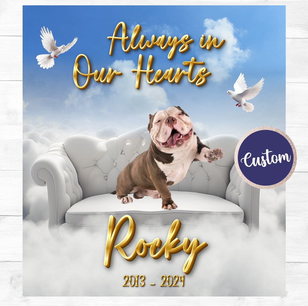 Custom Pet Memorial Design, Personalized Sympathy Pet Gift Design, Dog ...