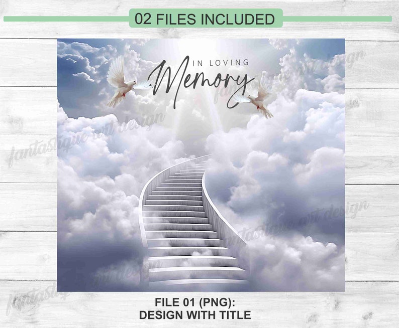 In Loving Memory PNG, Cloudy Stairs to Heavens Memorial Background ...