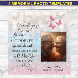 In Loving Memory PNG, Memorial Templates Bundle of 4 PNG and 4 Editable ...