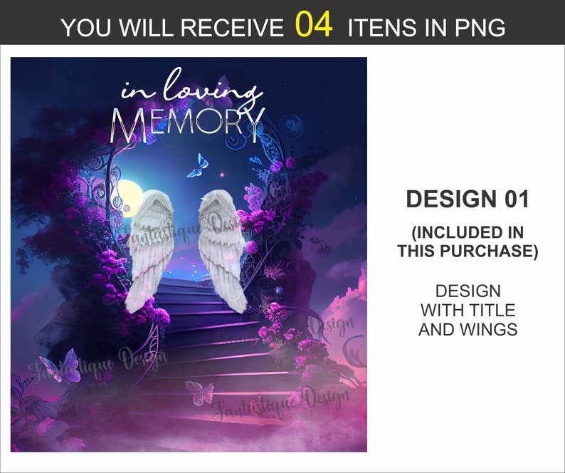 In Loving Memory PNG Purple Memorial Background Rest in - Etsy