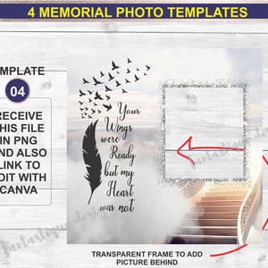 In Loving Memory PNG, Memorial Templates Bundle of 4 PNG and 4 Editable ...
