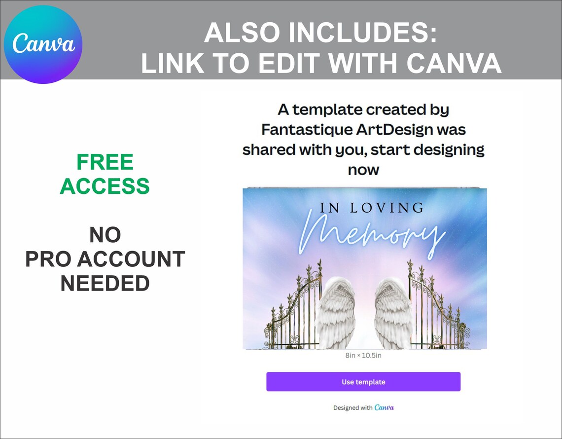 In Loving Memory Template Memorial Canva Editable Funeral - Etsy