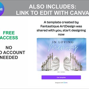 In Loving Memory Template, Memorial Canva Editable, Funeral Design PNG ...