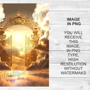 GOLD in Loving Memory PNG, Gold Heavens Gate, Memorial Background, Rest ...