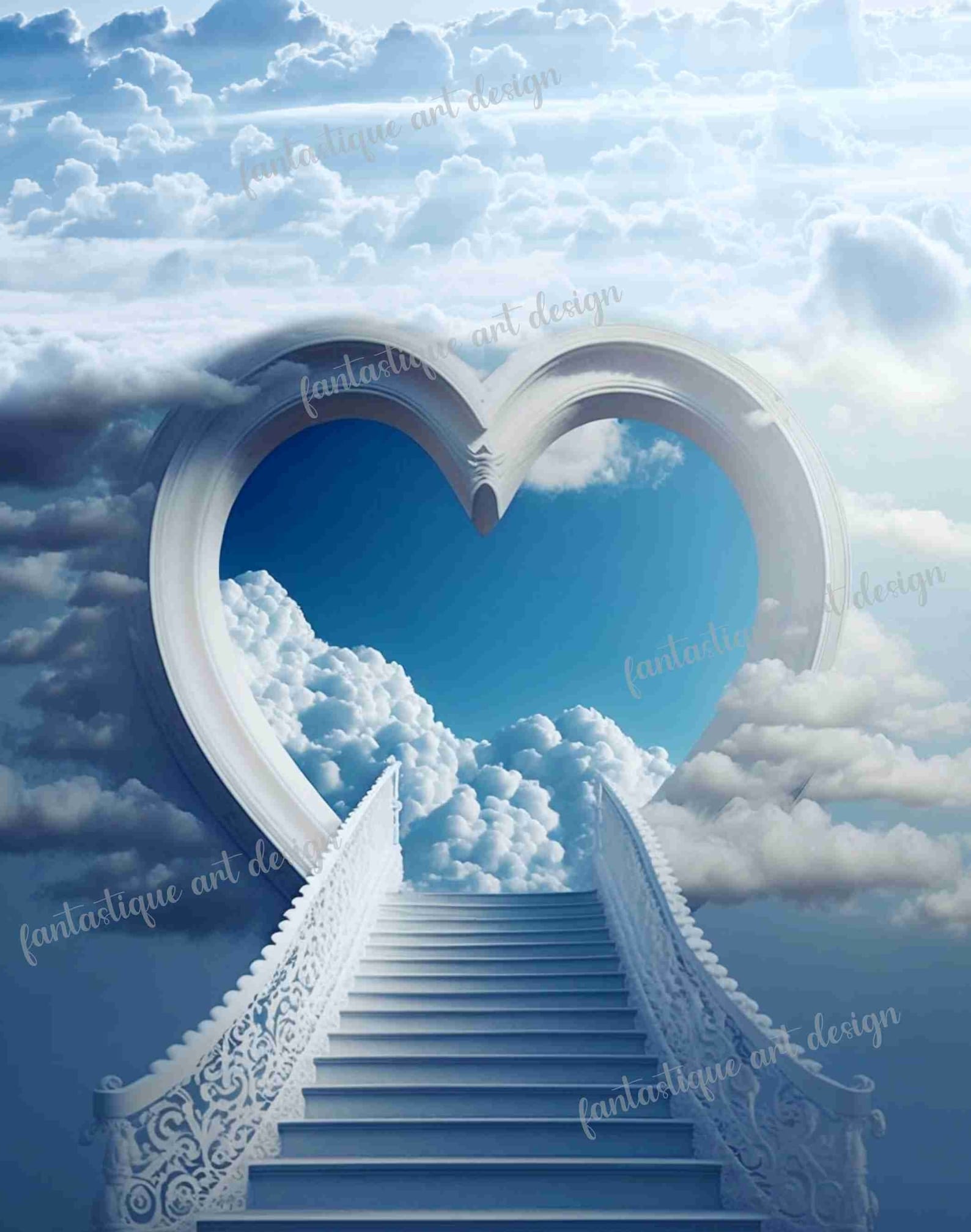 Heaven Background PNG, Heart Background Memorial Valentines Day, Blue ...