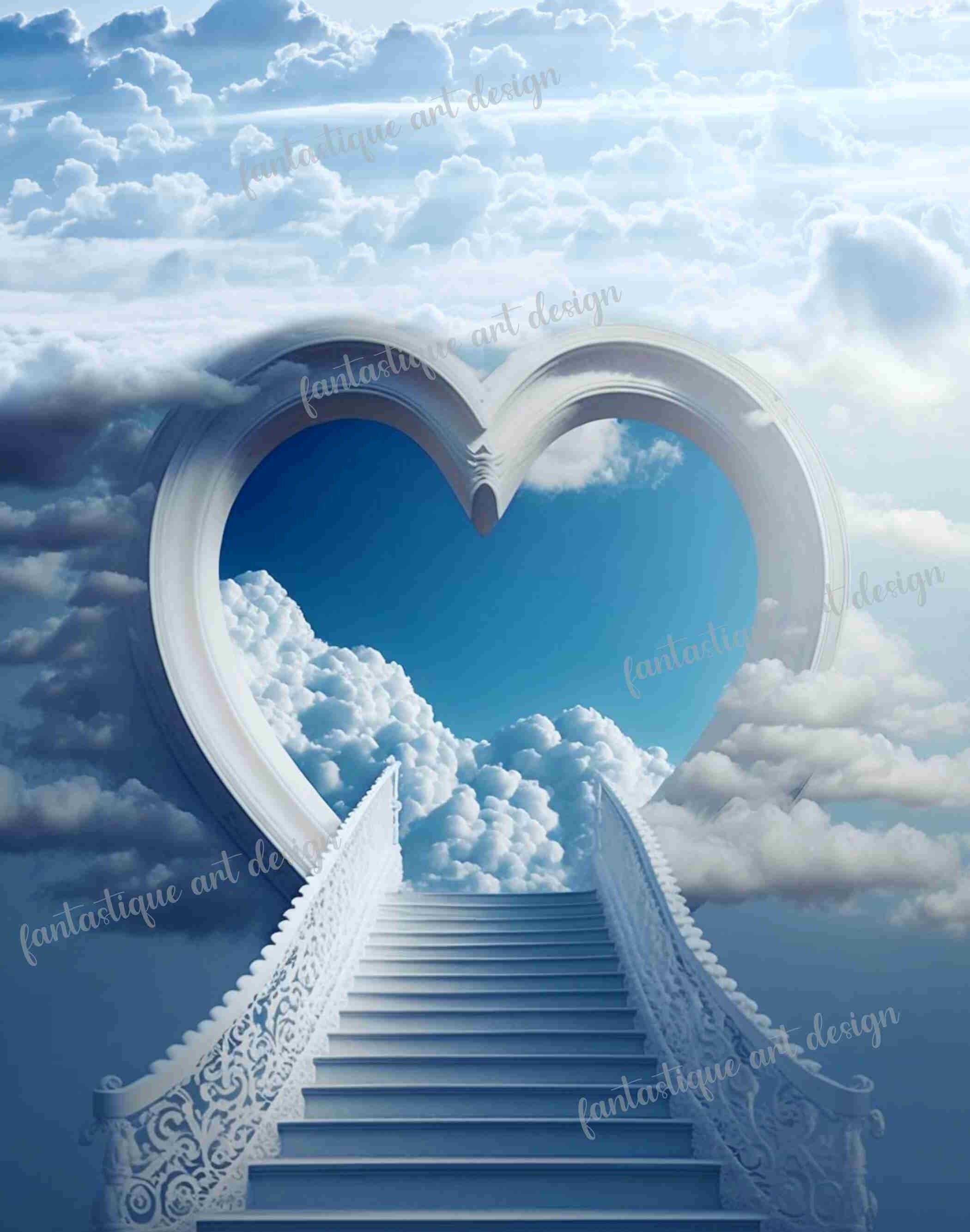 Heaven Background PNG, Heart Background Memorial Valentines Day, Blue ...