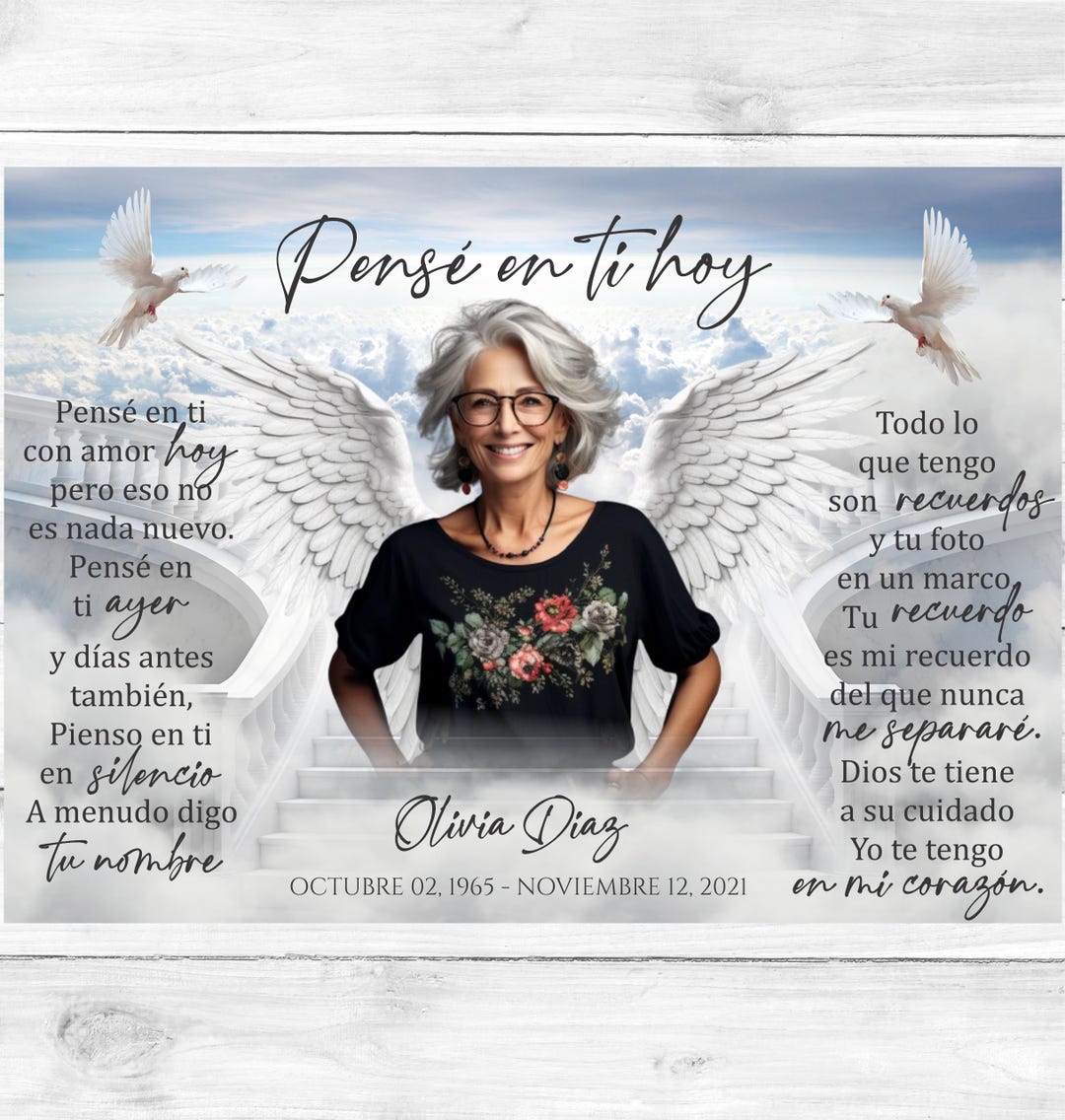 SPANISH Memorial Poem PNG, Add Pictures and Names, in Loving Memory PNG ...