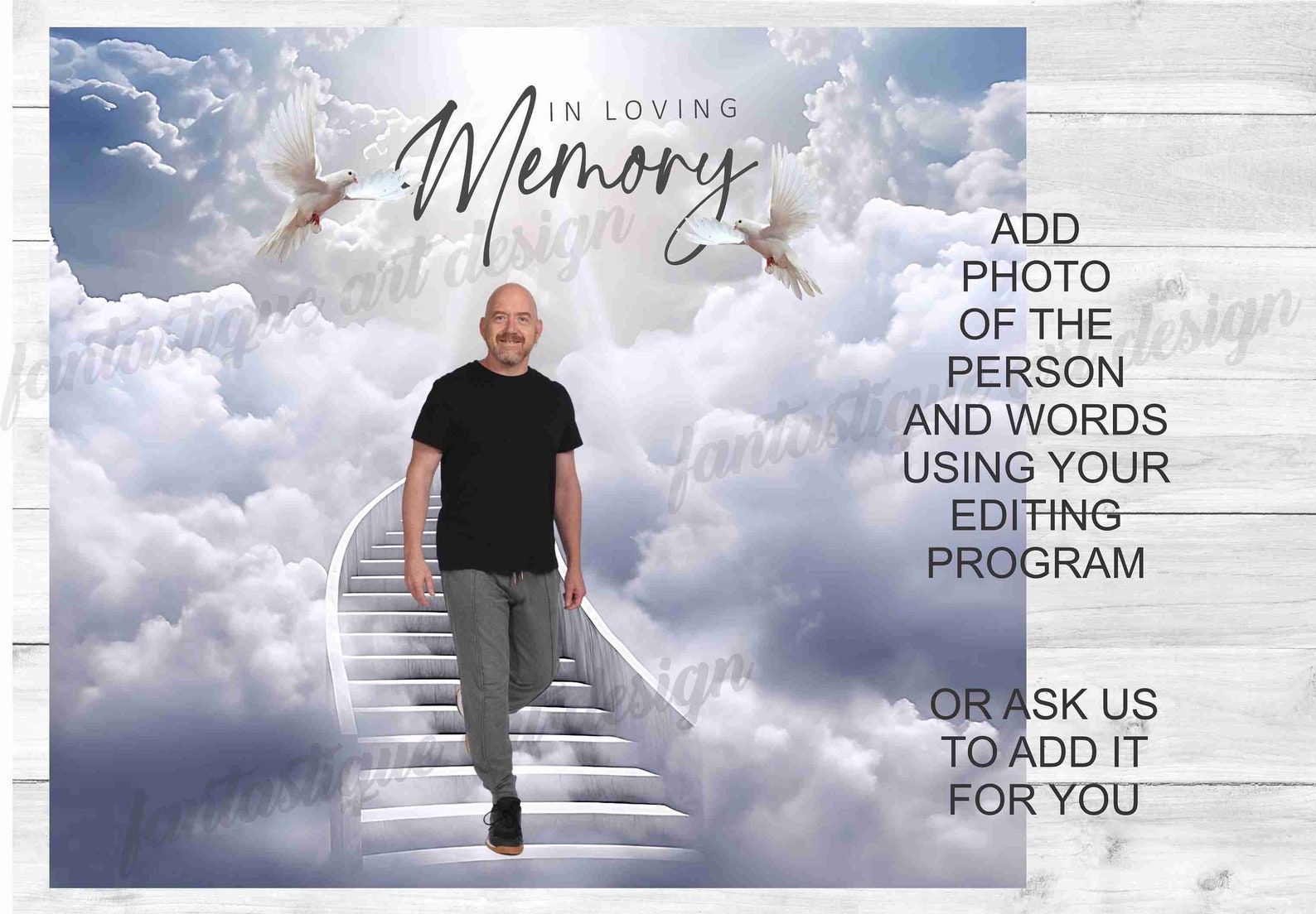 In Loving Memory PNG, Cloudy Stairs to Heavens Memorial Background ...