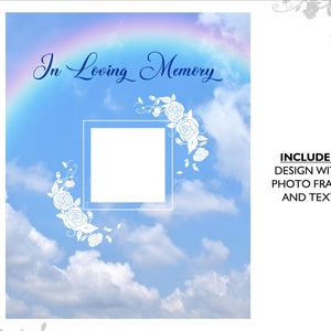 In Loving Memory Background - Rainbow in Heaven - Memorial Frame ...