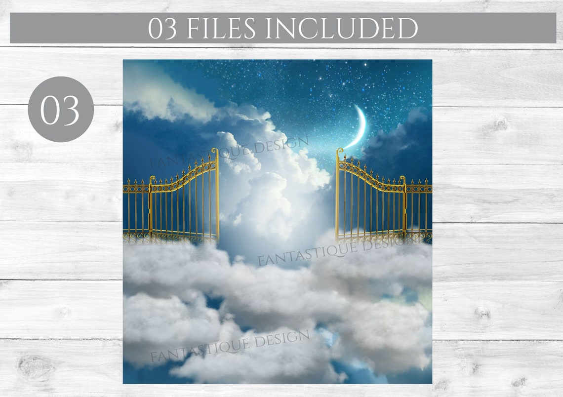 Blue in Loving Memory PNG, Heavens Gold Gate Background, Memorial ...
