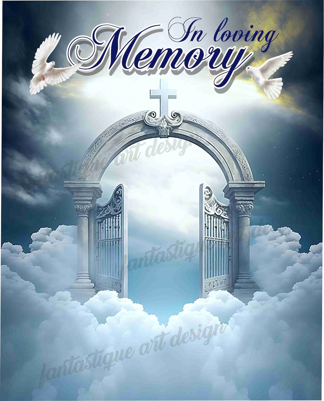 In Loving Memory PNG, Heaven Entrance With a Beautiful Arch, Perfect to ...