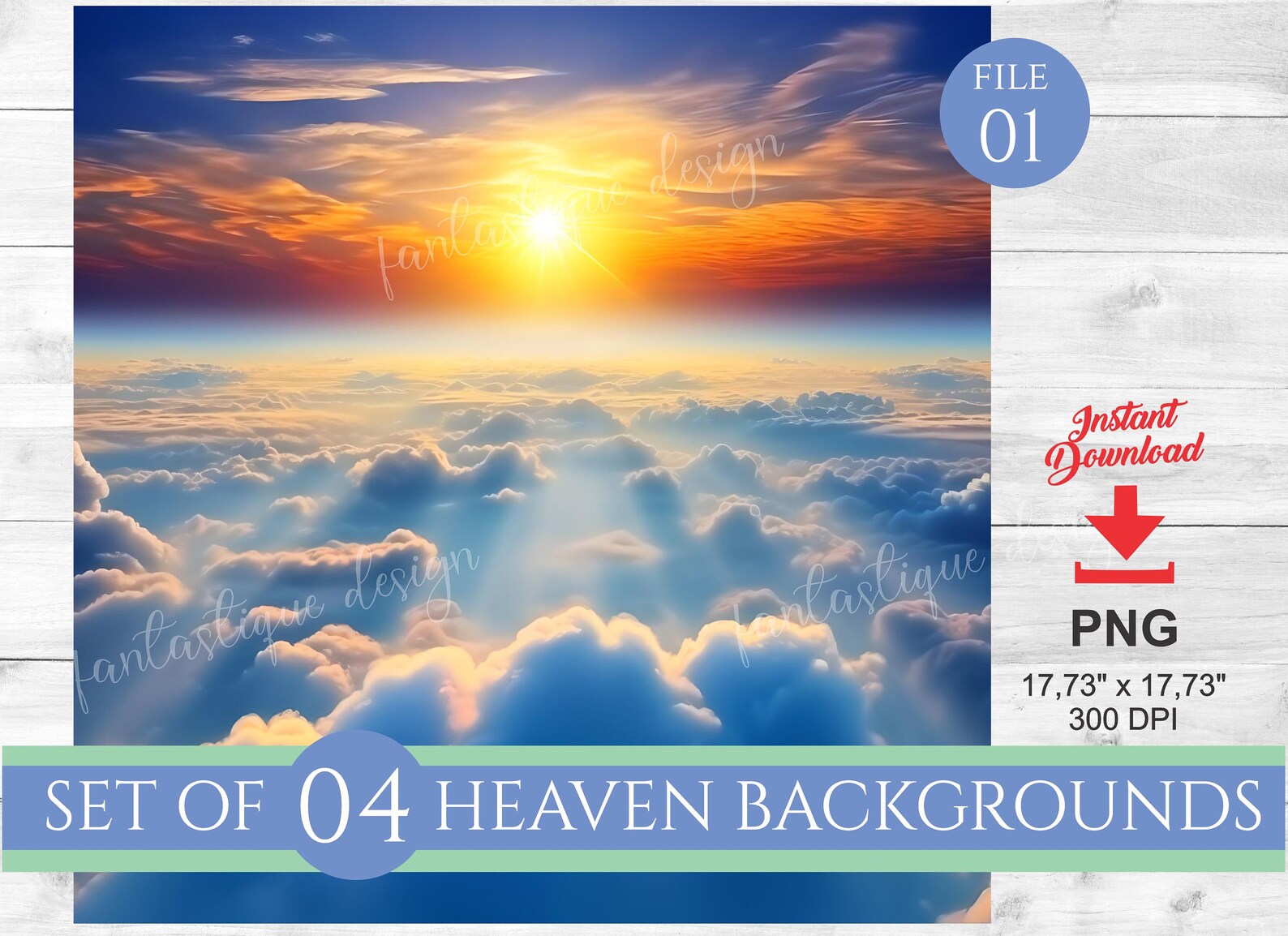 Set of 04 Heaven Background PNG, Blue Sky, Sunset Sky, Memorial ...