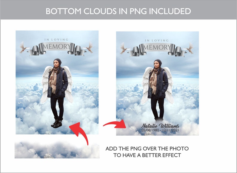 In Loving Memory PNG Cloud Overlay Memorial Background Shirt - Etsy