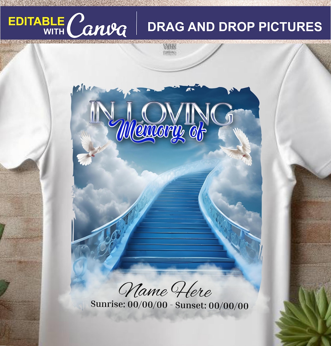 In Loving Memory PNG, Memorial Template EDITABLE, Add Pictures Blue ...