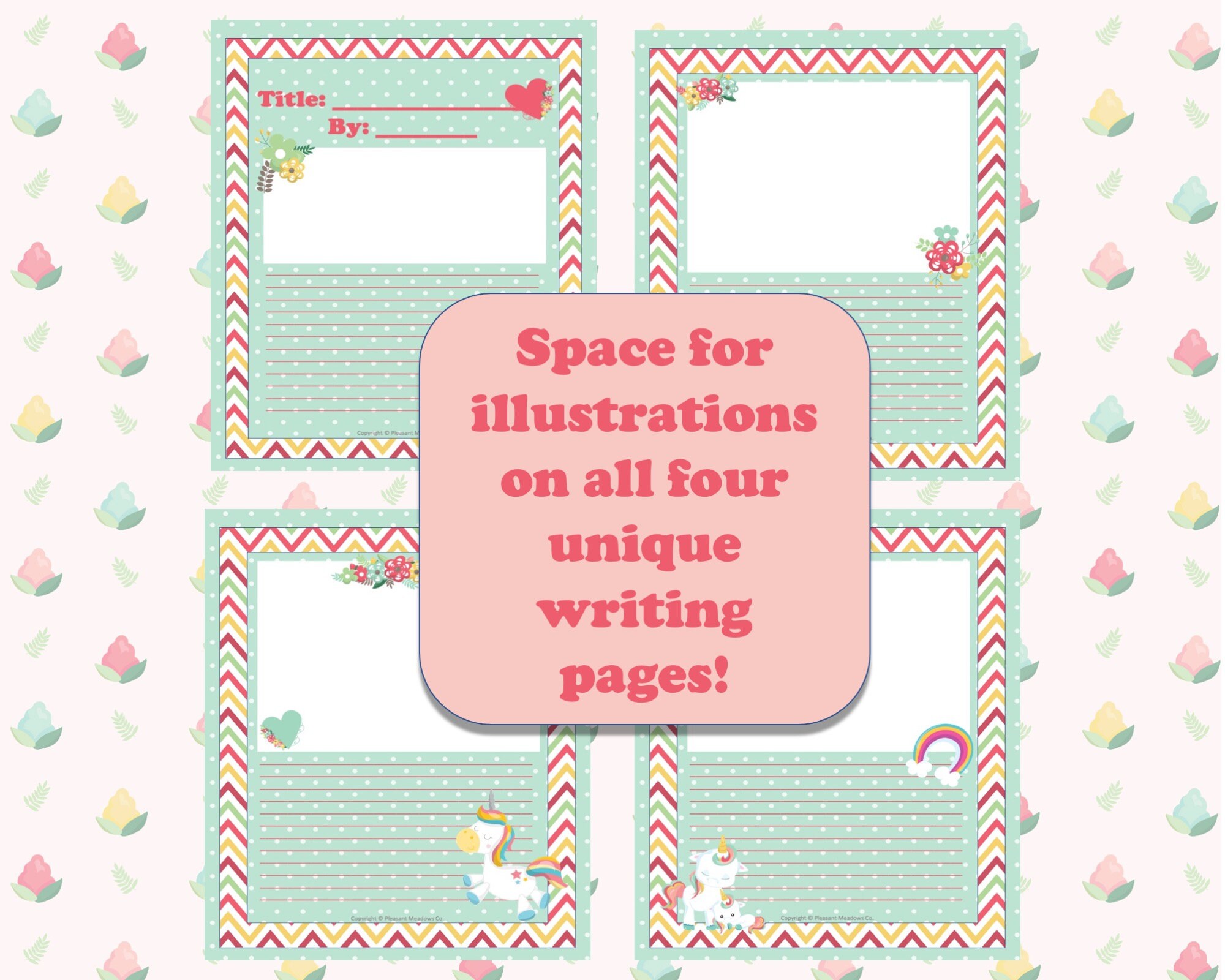 Unicorn Story Writing Set Printable - Etsy